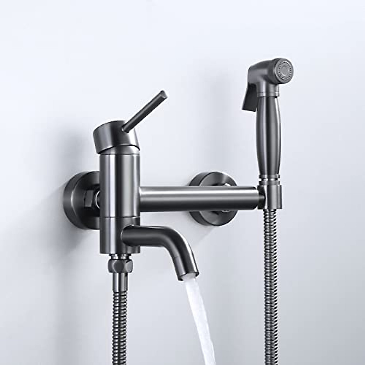 MINJING Bidet Sprayer Kit for Toilet Grey Hand Held Sprayer Toilet Sprayer Tap Attachment Bathroom Toilet Bidet Mixer Spray Kit,Shower Hose