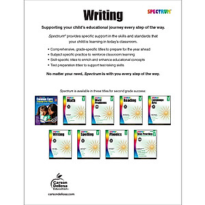 Spectrum Writing Workbook Grade 2, Ages 7 to 8, Second Grade Writing Workbook, Informative, Opinion, Letters, and Story Writing Prompts, Writing Practice for Kids - 112 Pages
