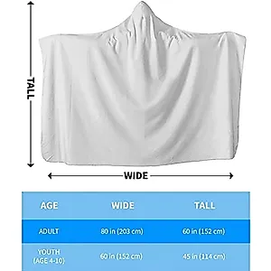 URGAID Norse Viking Odin's Raven Totem Hooded Blanket, Wearable Soft Cozy Flannel Cloak, Home Leisure Sofa Bedding Wrap Cape (Color : Red, Size : 150 x 200CM)