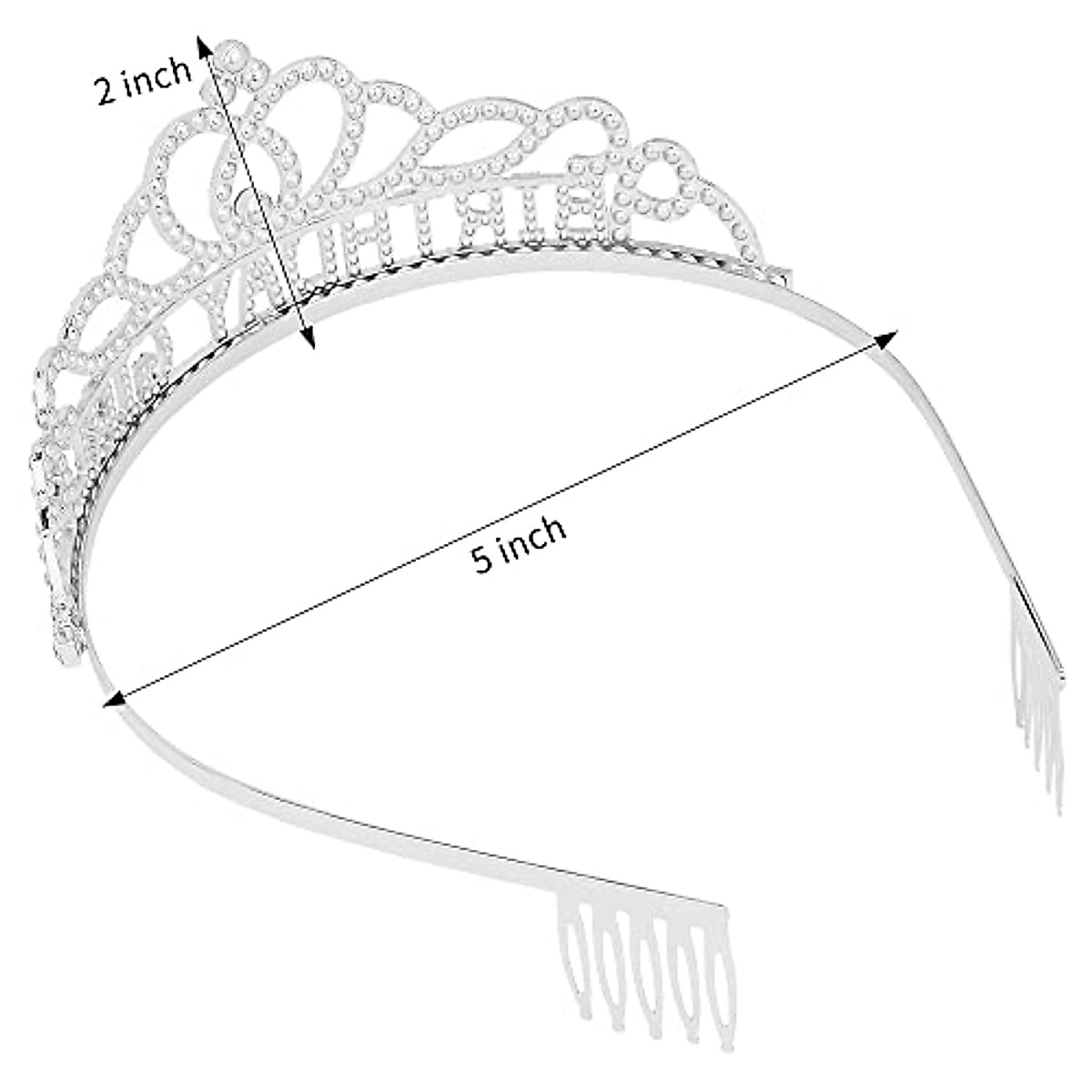 AOPRIE Diane Birthday Crowns for Women Silver Tiaras for Girls Crowns for Girls Rhinestone Crystal Decor Headband