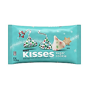 HERSHEY'S KISSES Sugar Cookie Flavor White Creme with Cookie Pieces Candy, Christmas, 9 oz Bag