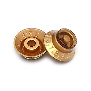 Metallor Electric Guitar Top Hat Knobs Speed Volume Tone Control Knobs Compatible with Les Paul LP Guitar Parts Replacement Set of 4Pcs. (Gold)
