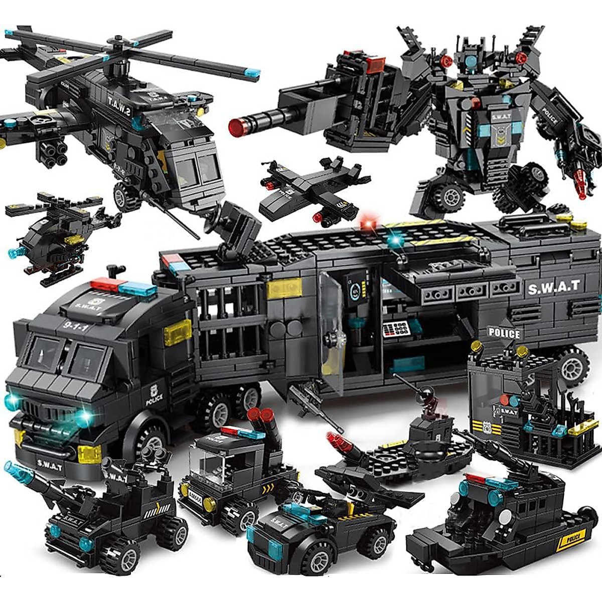 Uvini 51-in-1 Robot Building Kit for Kids STEM Building Toys Set for Boys 8-12, Engineering STEM Projects Construction SWAT Building Blocks Toys Gifts for Boys Kids Age 6 7 8 9 10 11 12 Year Old