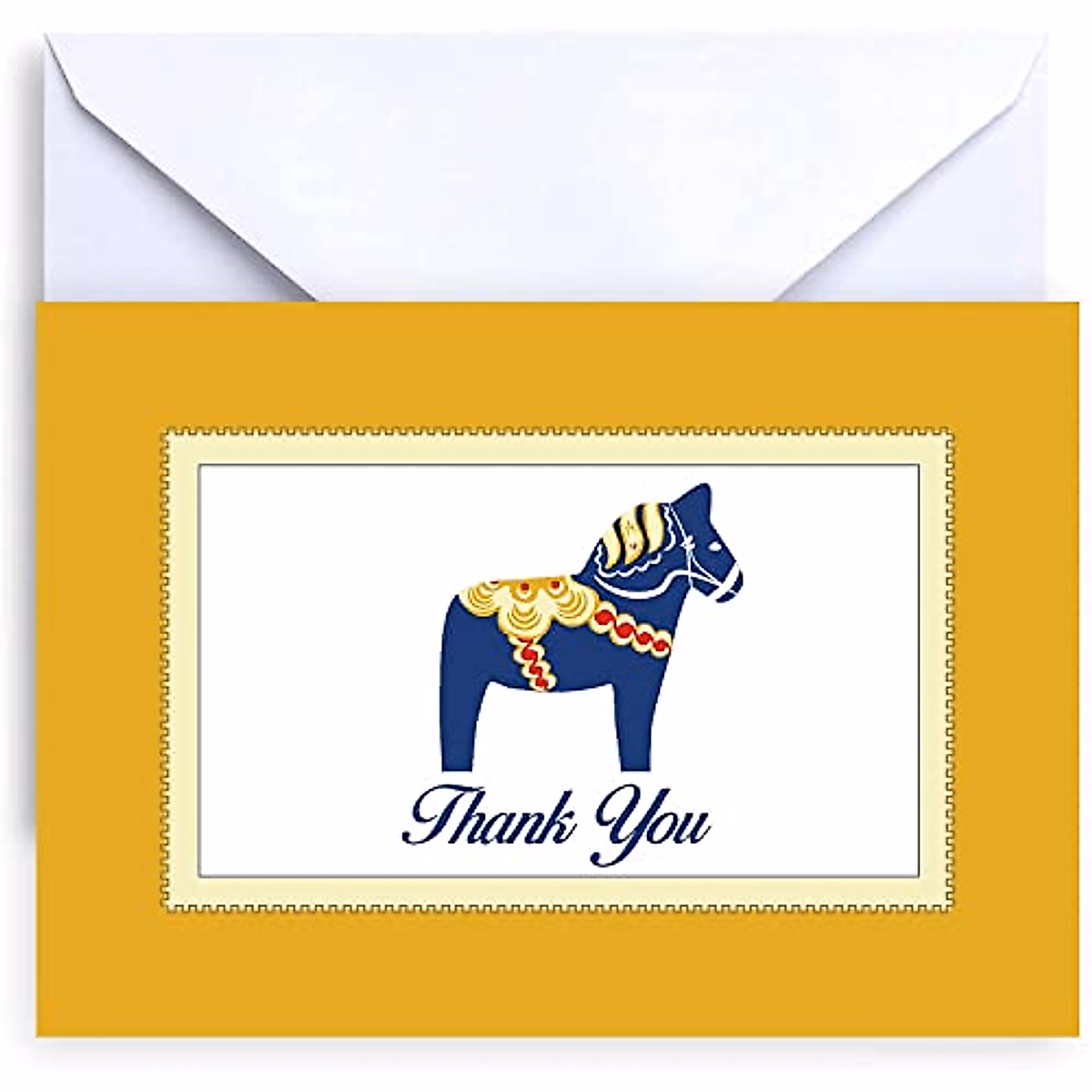 Paper Frenzy Dala Horse Collection Thank You and Note Cards with Envelopes - 25 pack
