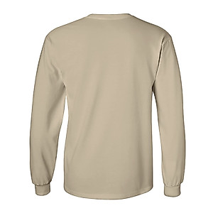 United States Marine Corps Adult Long Sleeve T-Shirt in Sand (Black Text) - Large