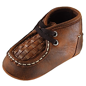 M&F Western Carson Boy's Infant/Toddler Baby Bucker Casual Shoes First Walker, Brown, 0