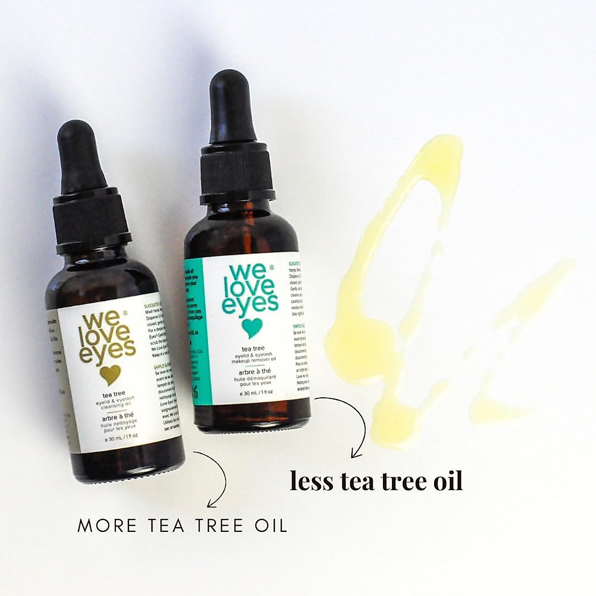 We Love Eyes - 100% All Natural Tea Tree Makeup Remover Oil - Effortlessly remove waterproof makeup and eyeliner - Made with Australian Tea Tree - Cruelty Free - Vegan
