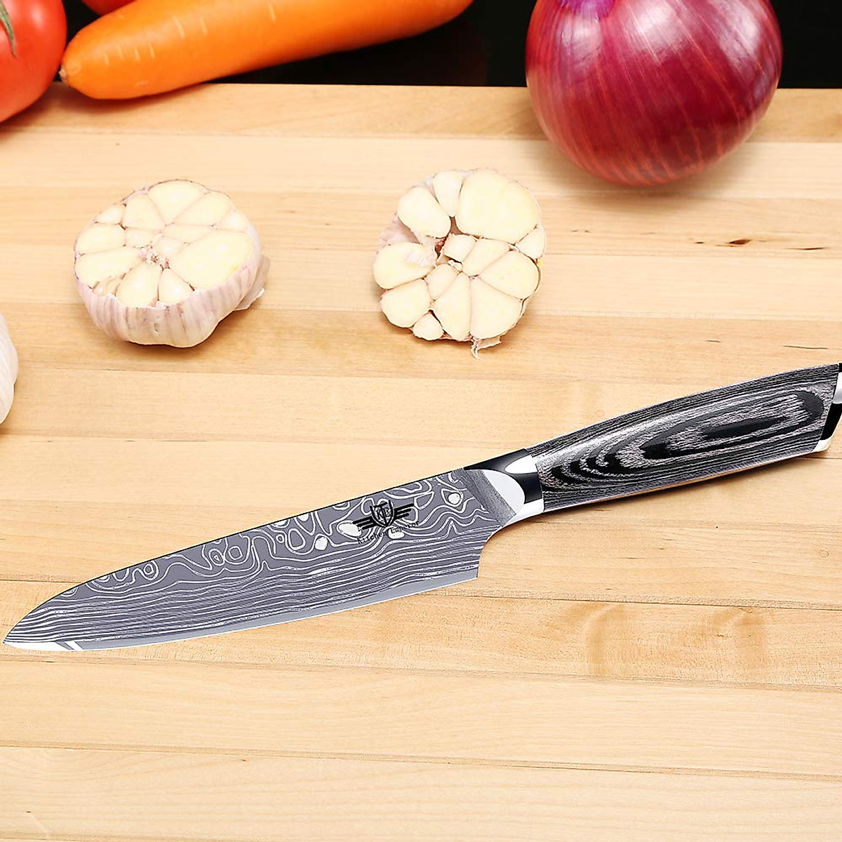 Utility Knife, Petty Knife, 5 Inch High Carbon German Steel Blade with Comfortable Ergonomic Handle, Anti Rust and Wear Resistant, Suitable for Restaurant and Home Kitchen-Kitchen Emperor