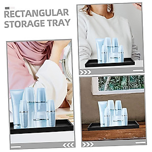 PRETYZOOM Bathroom Vanity Tray: 20x10cm Silicone Tray for Organization, Rectangle Bathroom Countertop Holder Tray, Kitchen Sink Tray for Organizer and Holder