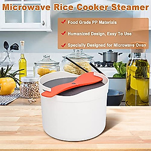 Microwave Rice Cooker Set, 2L Large Capacity Microwave Rice Cooker Steamer, Multifunctional Microwave Cookware, Microwave Rice Maker for Home Kitchen Cooking