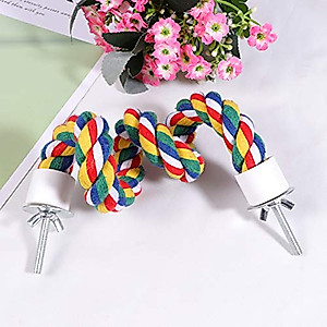 Bird Rope Perch Parrot Toys, Birdcage Swing Toys Spiral Bird Toys Bird Bungee Rope Perches Toys for Cockatiels Parrot Birds, Bird Cage Accessories - 40CM/15.7inch