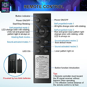 BUCLHOZ LED Magic Ball Party Light, Black, Rectangular, Iron and Cast Iron