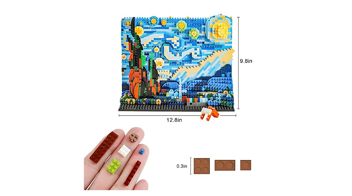 MACTANO Starry Night Micro Mini Kit - Build Van Gogh's Art
