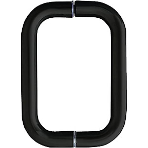 CKB 6" Shower Door Pull Back to Back Handle Compatible with 1/4" to 1/2" Thickness Glass for Frameless Shower Doors, Matte Black with 304 Stainless Steel