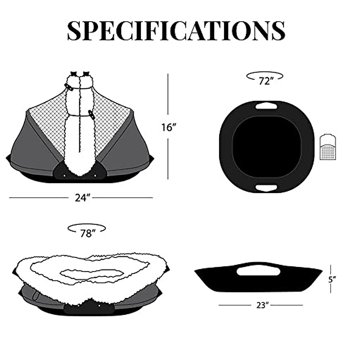 Nest & Go 3-1 Portable Pet Bed, Pet Carrier and Removable Waste Tray, for Travel with Cats and Small Dogs, Washable Super Soft Pillow, Grey with Handles, Holds up to 20 lbs.