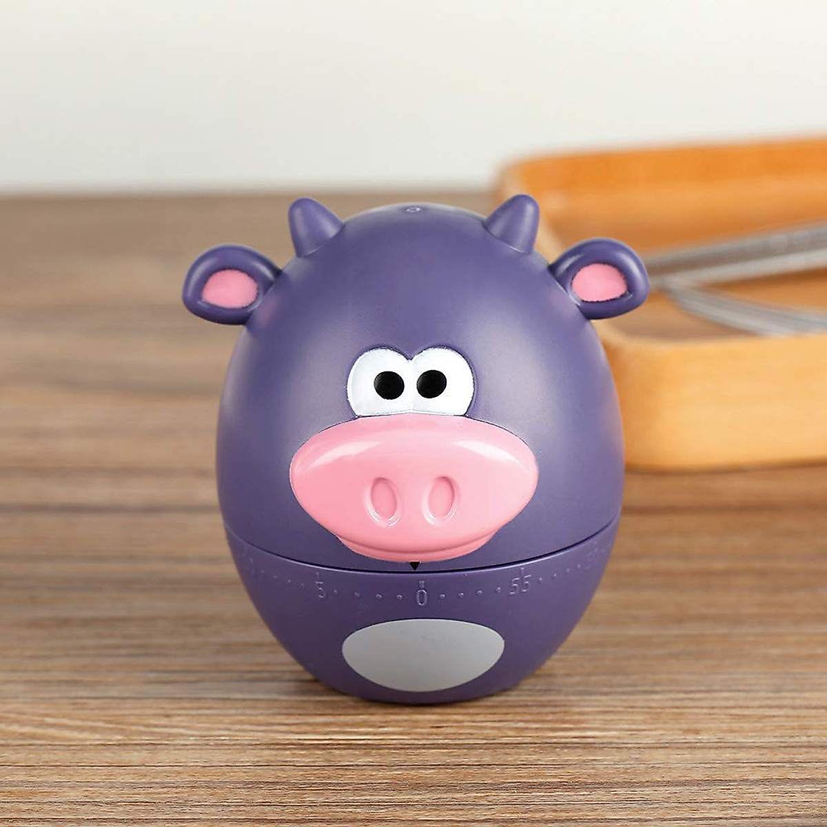 Eboxer Kitchen Timer Cute Cartoon Cooking Timer 55-Minute Mechanical Countdown Timer for Cooking, Games, Exercising and so on(Purple-01)