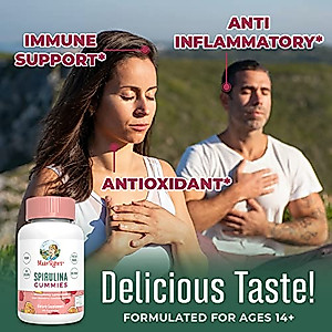 Spirulina Gummies MaryRuth's | Made with Organic Spirulina | Superfood Gummies for Ages 4+ | Vegan | Non-GMO | 60 Count