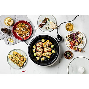 Aroma Housewares ASP-137 Grillet 3Qt. 3-in-1 Cool-Touch Electric Indoor Grill Portable, Dishwasher Safe, 3-Quart, White