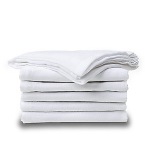 Cosy House Collection 6-Pack Kitchen Flour Sack Towels - 27" x 27" Reusable Dish Towels - Multi-Purpose, Versatile, & Absorbent - 100% Cotton