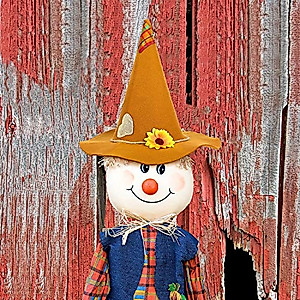 Geyoga 2 Pieces Scarecrow Hat Felt Scarecrow Costume Accessory for Halloween Costume Party, 2 Colors, for Age over 12 (Dark Brown, Light Brown)