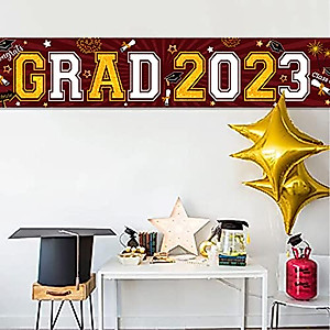 2023 Graduation Yard Sign Congrats Grad Lawn Sign Decorations Giant Maroon Class of 2023 Banner for Graduation Party Supplies(Maroon)