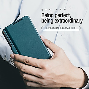 FHZXHY Case for Samsung Galaxy Z Fold 5 with Slide Cover Camera Protection Removable S Pen Case Leather Flip Protective Case Cover for Galaxy z fold 5(2023)-Brown