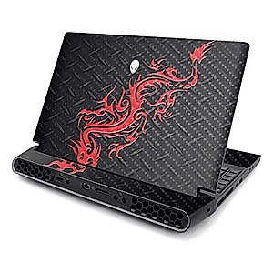MightySkins Skin for Alienware AREA-51M R2 (2020) - Abstract Black | Protective, Durable, and Unique Vinyl Decal wrap Cover | Easy to Apply, Remove, and Change Styles | Made in The USA
