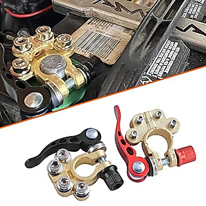 QODOLSI Cables Terminal Connectors Kit，Cables Terminal Connectors，4 Way Quick Release Disconnect Terminals w/ Washers，Marine Car Boat RV Cables Accessories (Multicolored #Full Set) (QODPJ2403MC-2PCS)