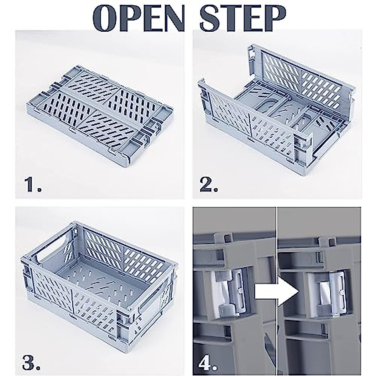 monomono Mini Stackable Plastic Baskets - 5-Pack, Cute and Compact Solution for Home and Office Organization (5.9x3.9x2.2 in, Blue)
