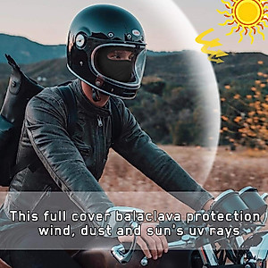 WTACTFUL 3 Pieces Balaclava Ski Mask for Men and Women, Full Face Cover Summer Breathable Full Face Mask for Motorcycle Skiing Cycling Outdoor Sports Black