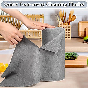 LifeisLuck 45 Pack Microfiber Cleaning Cloth Roll, 10" x 10" Tear Away Reusable Towels Washable Rags Super Absorbent Microfiber Towels for Car Drying Dishes Kitchen Cleaning