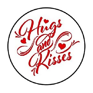 48 pcs Valentine's Day Hugs and Kisses​​​​​​​​​​​ Stickers Envelope Seals Labels Round Tags, Stamps Sticker for Gift Cards, Envelopes, Boxes for Holiday, Birthday, Christmas
