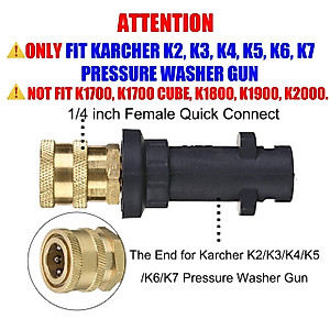 M MINGLE Pressure Washer Gun Adapter, Pressure Washer Wand Extension with Adapter, Only Compatible Karcher K2, K3, K4, K5, K6, K7