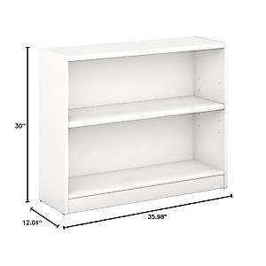 Bush Furniture Universal 2 Shelf Bookcase in Pure White
