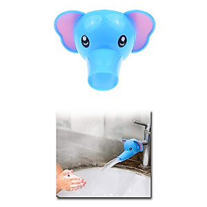 Kare & Kind Animal Shaped Faucet Extenders - 3 Pack - Fun Water Spouts for Toddlers, Kids, Children - Promotes Personal Hygiene and Handwashing - Colorful Yellow Duck, Pink and Blue Elephant Design