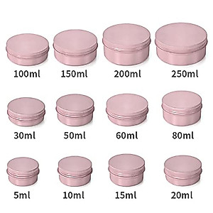Othmro 6Pcs 2.7oz Metal Round Tins Aluminum Tin Cans Jar Refillable Containers 80ml Tin Cans Tin Bottles Containers with Screw Lid for Salve Spices Lip Balm Tea Candies Silver 65×50mm