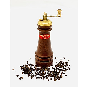 Tarihi Değirmenci Sözen 5" Handmade Manual Wooden Pepper Mill Grinder Portable Hand Crank Gourmet
