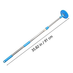 Gogogmee Mop Pole Floor Mop Rod Base Replacement Micro Fiber Mop Pedal Turnicate Mop Handle Commercial Velda Broom Handle Threaded End Mops for Floor Cleaning Mop Heads Stainless Steel Blue
