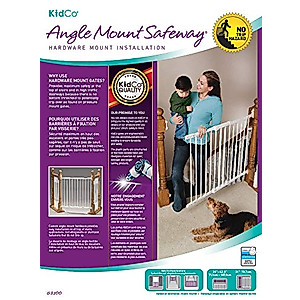KidCo G2100 Angle Mount Metal Safeway Gate (White)