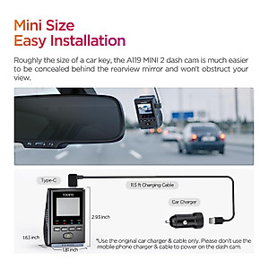 VIOFO Dash Cam A119 Mini 2, STARVIS 2 Sensor, 2K 60fps/HDR 30fps Voice Control Car Dash Camera with 5GHz Wi-Fi GPS, Night Vision 2.0, 24H Parking Mode, Supercapacitor, Support 512GB Max