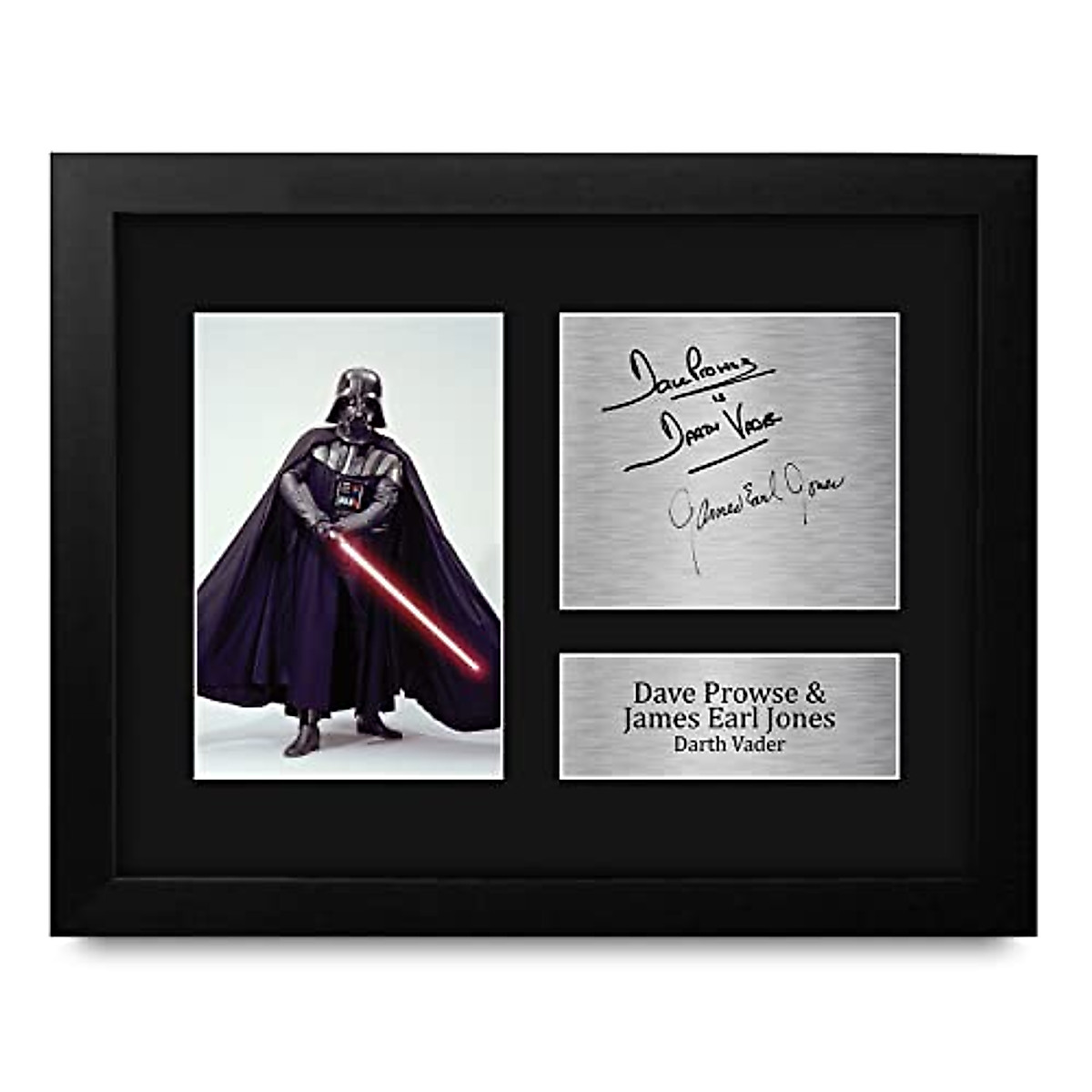 HWC Trading Dave Prowse & James Earl Jones USL Framed Signed Printed Autograph Star Wars Darth Vader Print Photo Picture Display - US Letter Size
