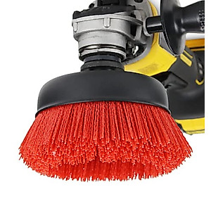 BHA 6" Abrasive Filament Nylon Bristle Cup Brush, 5/8"-11 Thread Arbor - Red (120 Grit)