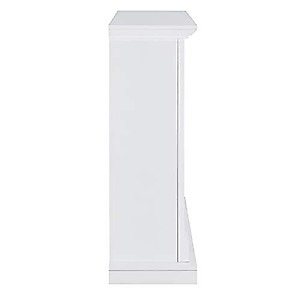 SEI Furniture Nobleman Mother of Pearl Tiled Electric Hidden Media Shelf Fireplace, White