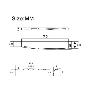 Jiayouy 2Pcs Guitar Nut and Saddle Replacement Music Instrument Parts for 6-String Acoustic Guitar (Black)
