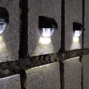 ZHUANYIYI 4 Pieces, Outdoor Solar Lights, Solar Wall Lighting Guide Lights, Courtyard Garden Home Waterproof Staircase Lights