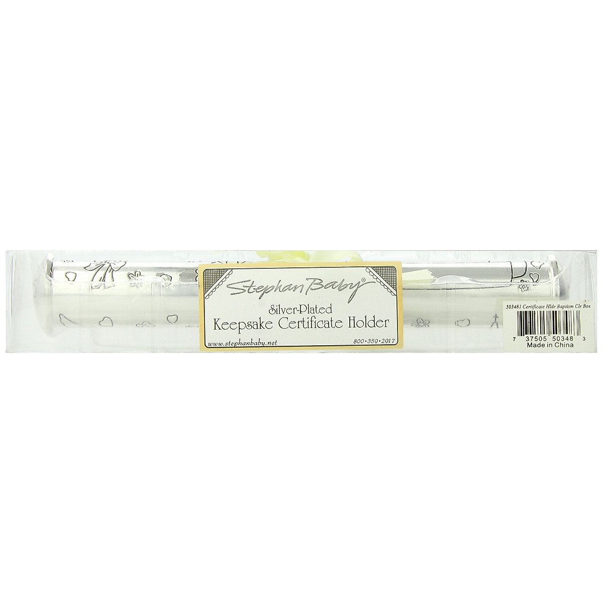 Stephan Baby Keepsake Gifts - Engraved Baby Baptismal Certificate Holder, Personalize-able, 9.5-Inch, Silver Plated