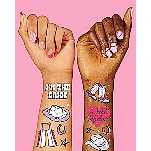 xo, Fetti Last Rodeo Bachelorette Temporary Tattoos - 48 Glitter Styles | Giddy Up Bach Party Decoration, Cowgirl, Bridesmaid Favor, Bride to Be Gift + Bridal Shower Supplies