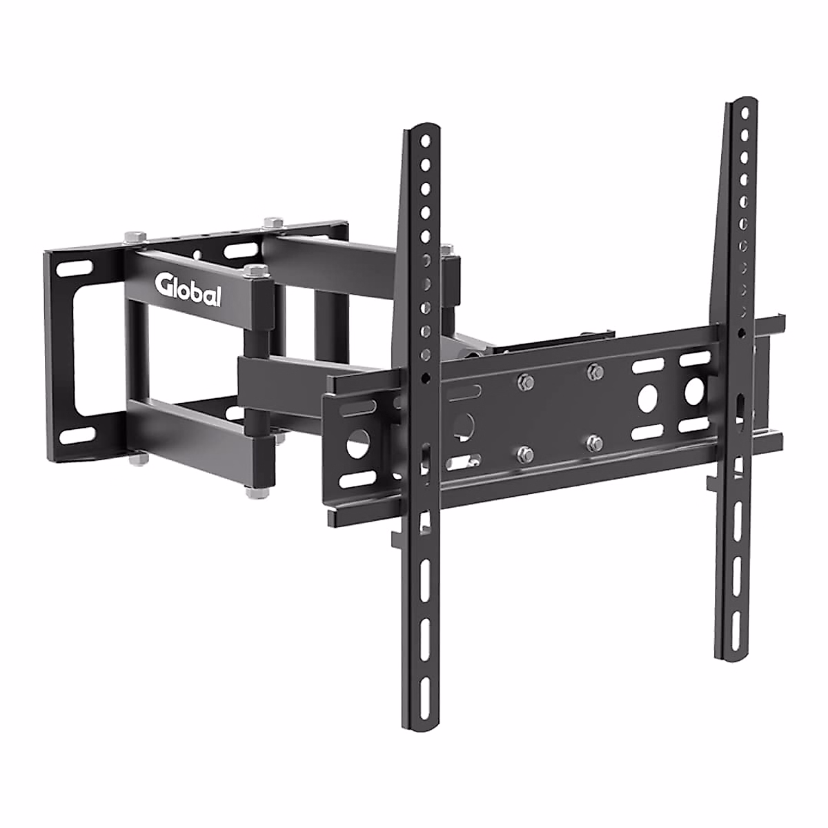 Global Electronics Wall Mount TV and Monitors, Mount Double Arm, Bracket Full, Motion with Long Arm for Corner/Flat Installation fits 30 to 60" Flat/Curve TVs, Mount VESA 400x400mm, Tv Stand