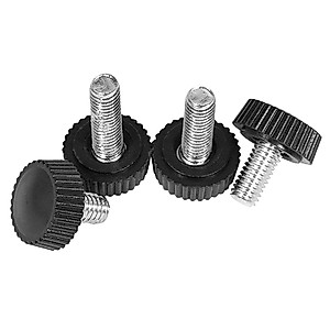M5x8mm Male Thread Thumb Screw Knobs,Grip Thumb Screw,Threaded Knurled Knobs Grip,Round Head Clamping Knobs (20 Pcs Black）