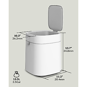 IntreLife Automatic Trash Can, 3.5 Gallon Self-Sealing and Self-Changing Smart Trash Can, Rechargeable Touchless Motion Sensor Trash Bin with Lid for Bathroom Kitchen Office Bedroom(White)